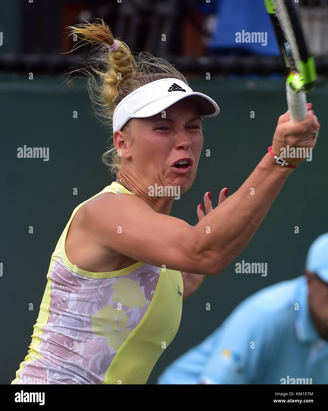 KEY BISCAYNE, FL - MARCH 24: Caroline Wozniacki of Denmark plays Vania ...