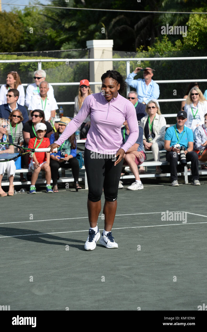 KEY BISCAYNE, FL - MARCH 22: Tennis players Serena Williams, Kei ...