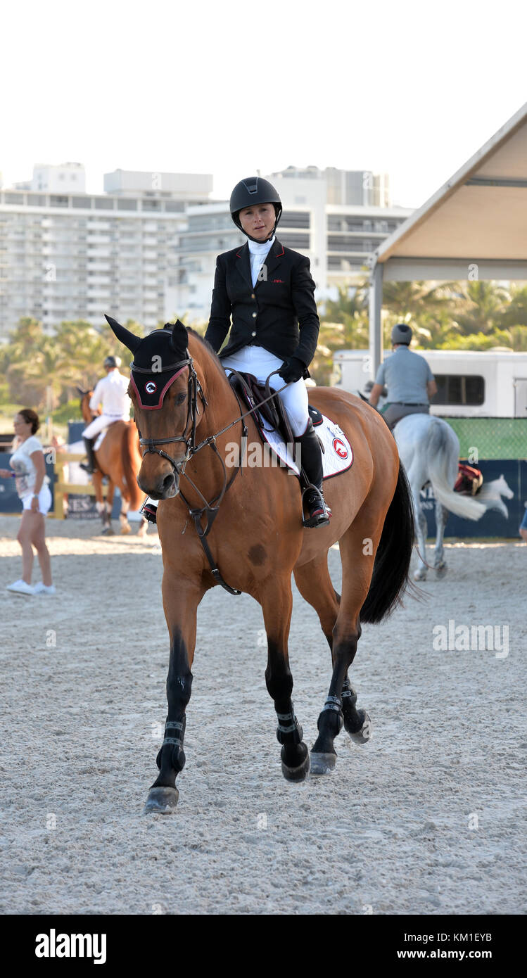 MIAMI BEACH, FL - APRIL 09: Georgina Bloomberg at the Longines Global ...