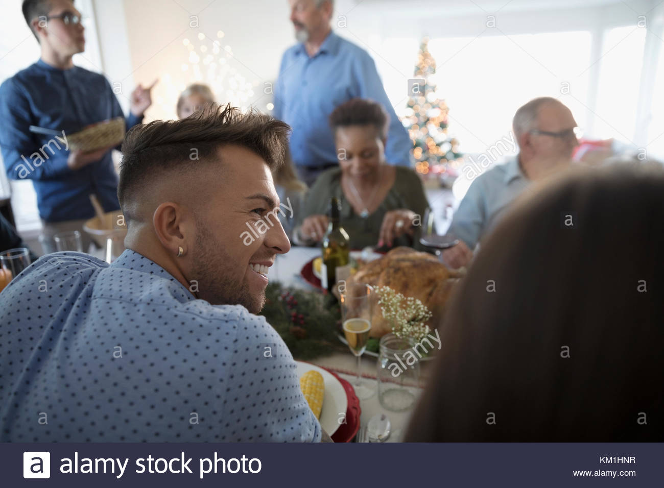 Man at dinner table hi-res stock photography and images - Alamy