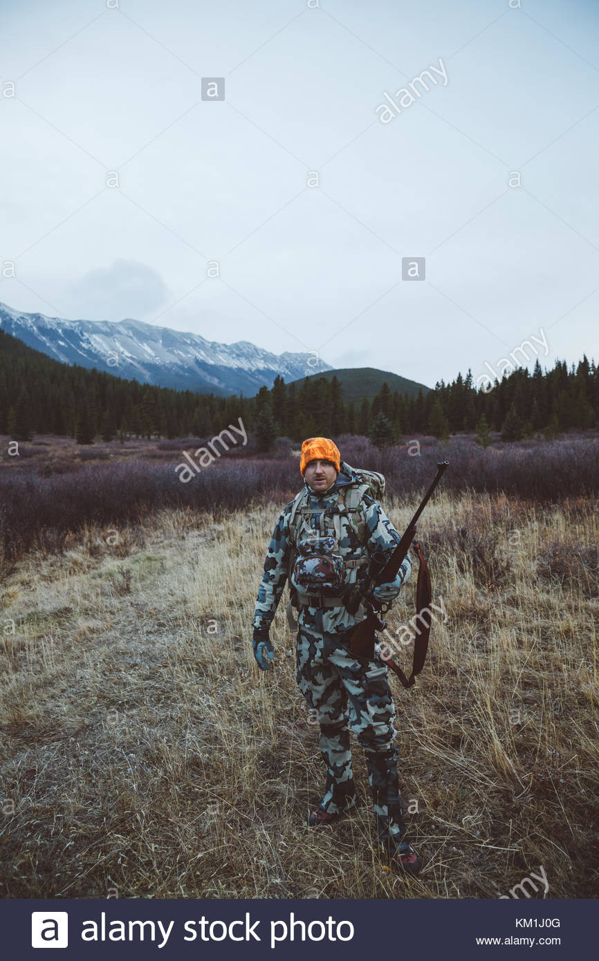 Portrait hunter man shotgun hi-res stock photography and images - Alamy