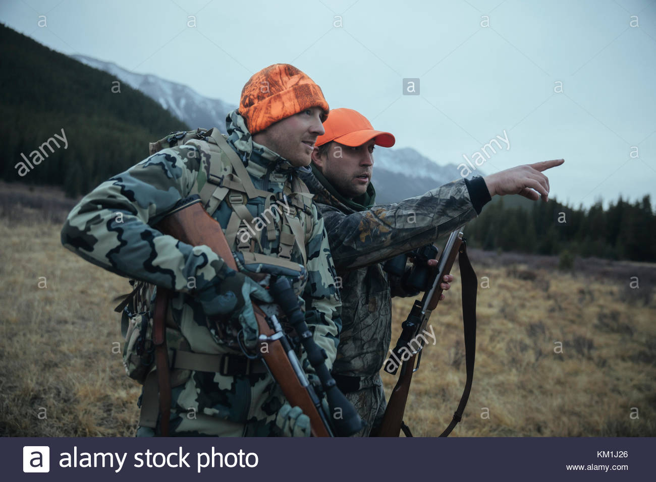 Adult pointing in field hi-res stock photography and images - Alamy