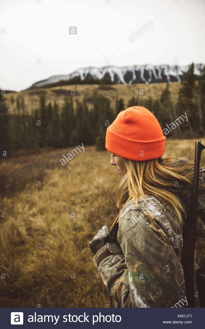 Female hunter walking field hi-res stock photography and images - Alamy