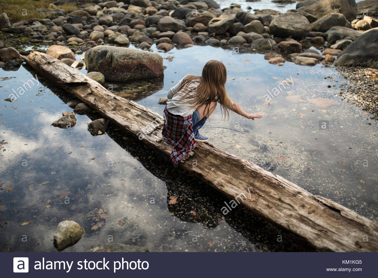 Girl reaching into water hi-res stock photography and images - Alamy