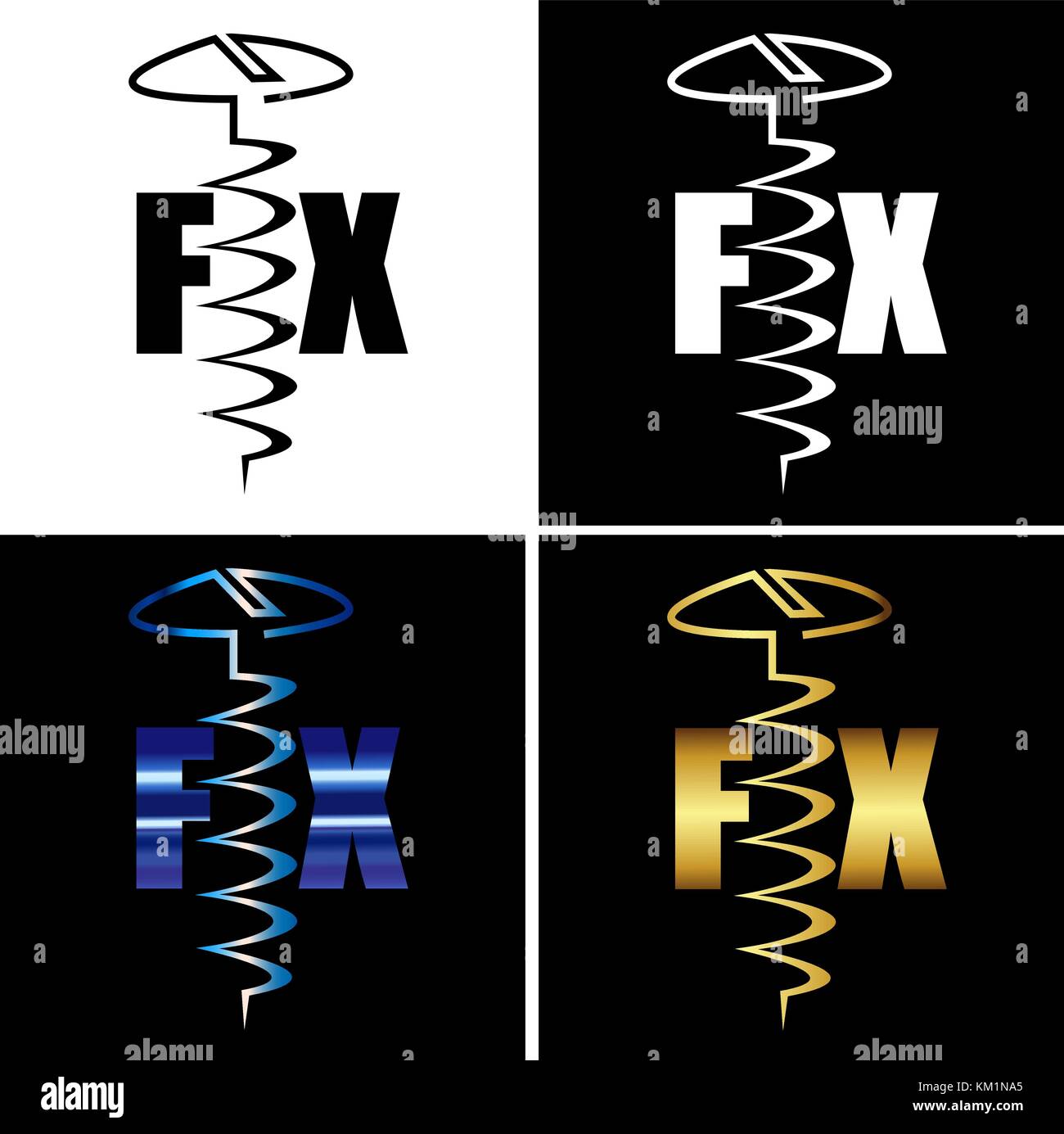 abstract inscription fix screw business service logo Stock Vector Image ...