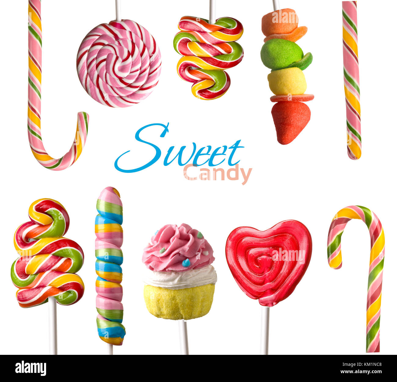 Colorful lollipops isolated on white background Stock Photo - Alamy