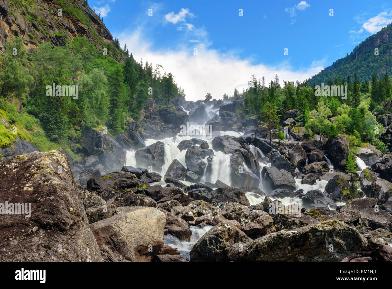 Waterfall Uchar in Altai Republic, Siberia. Russia Stock Photo - Alamy