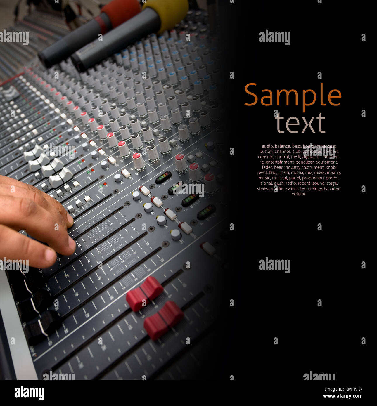 Detail of the controls of an Audio Mixing Console Stock Photo - Alamy