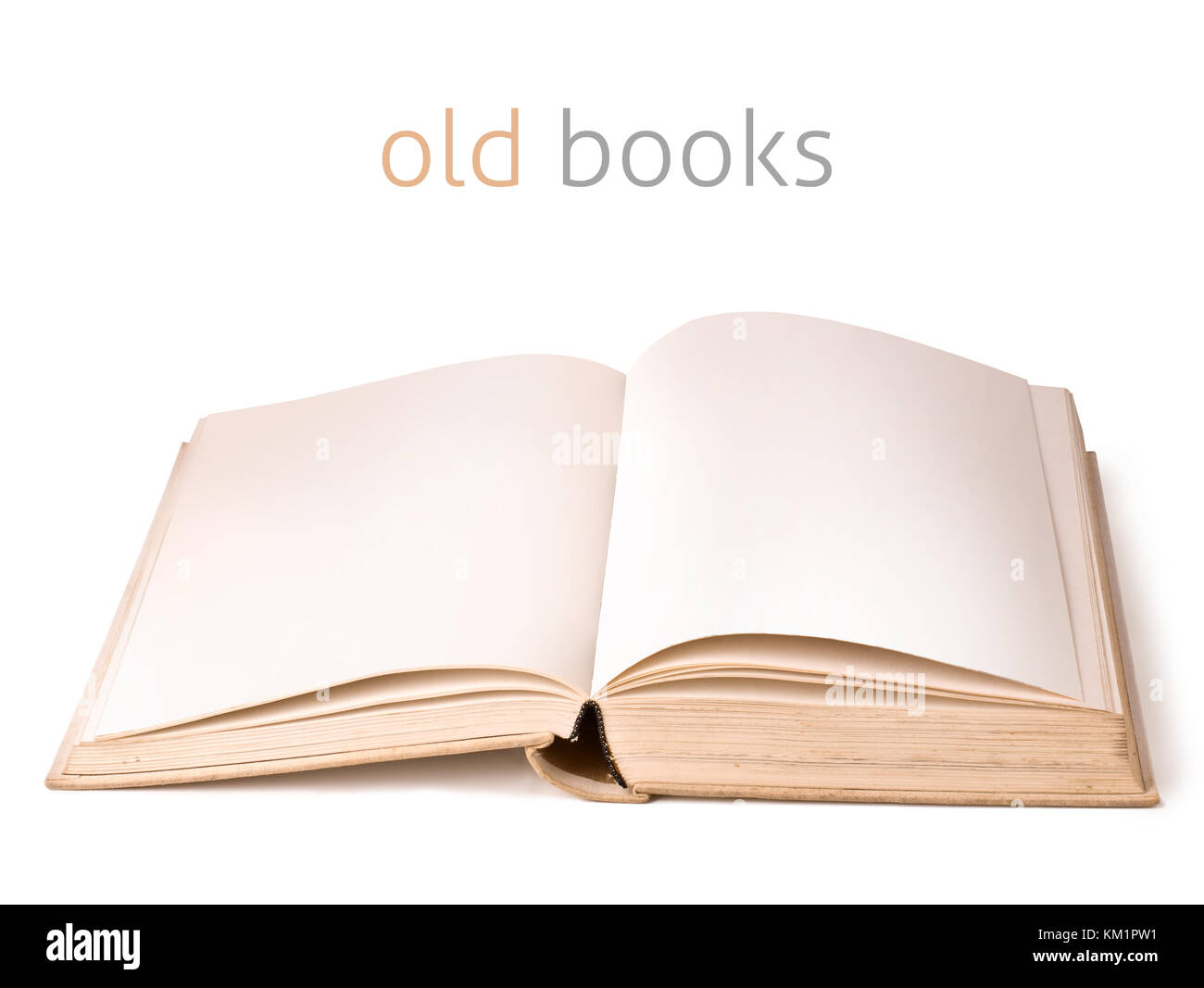 Blank page on the old book, Isolated Stock Photo - Alamy