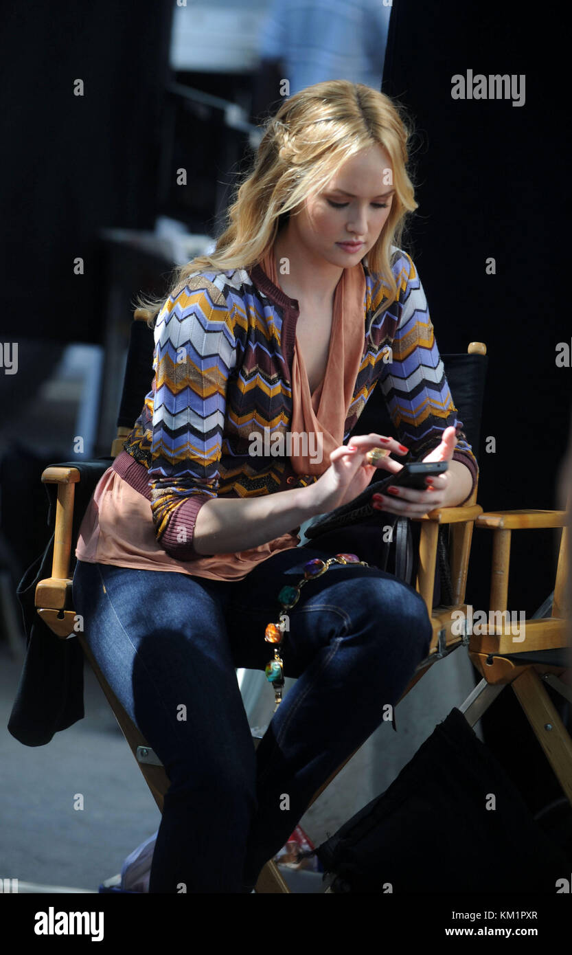 NEW YORK, NY - SEPTEMBER 01: Kaylee DeFer filming on location for ...