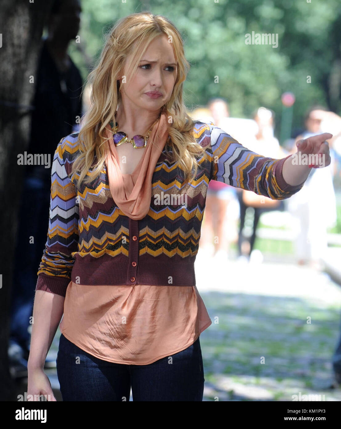 NEW YORK, NY - SEPTEMBER 01: Kaylee DeFer filming on location for ...