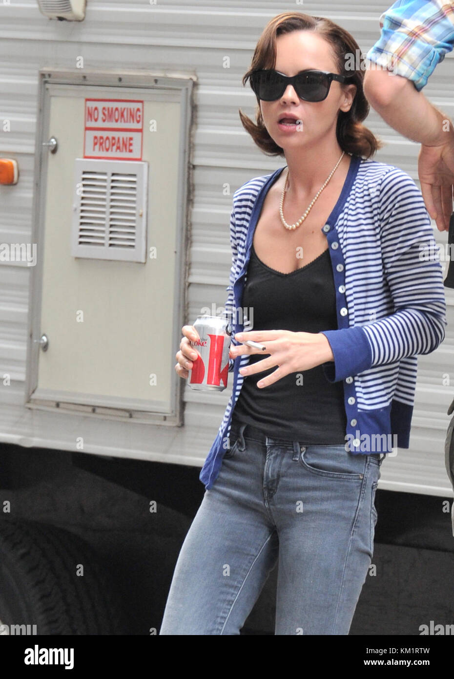 NEW YORK, NY - SEPTEMBER 27: Actress Christina Ricci holding a Stock ...