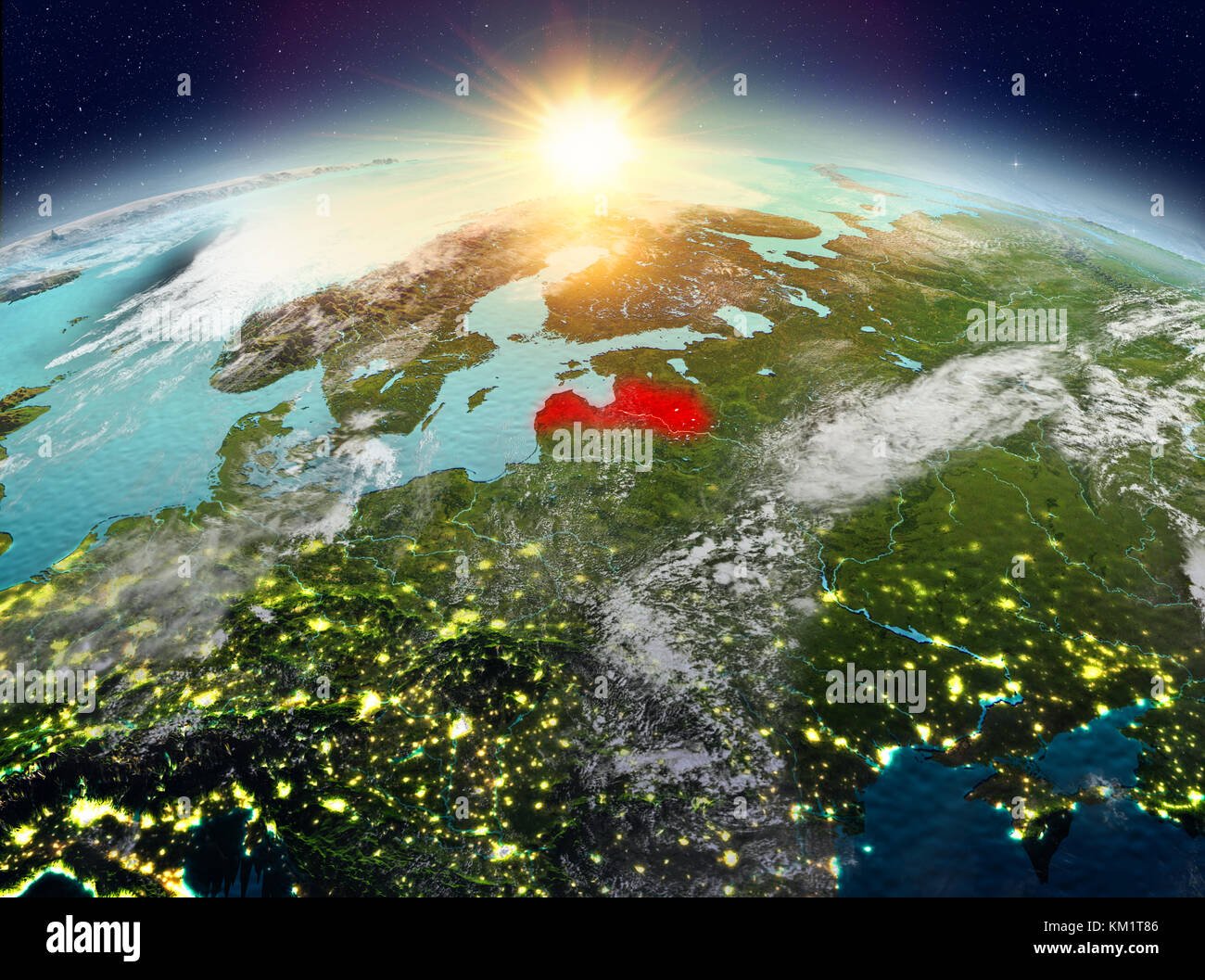 Latvia satellite image hi-res stock photography and images - Alamy