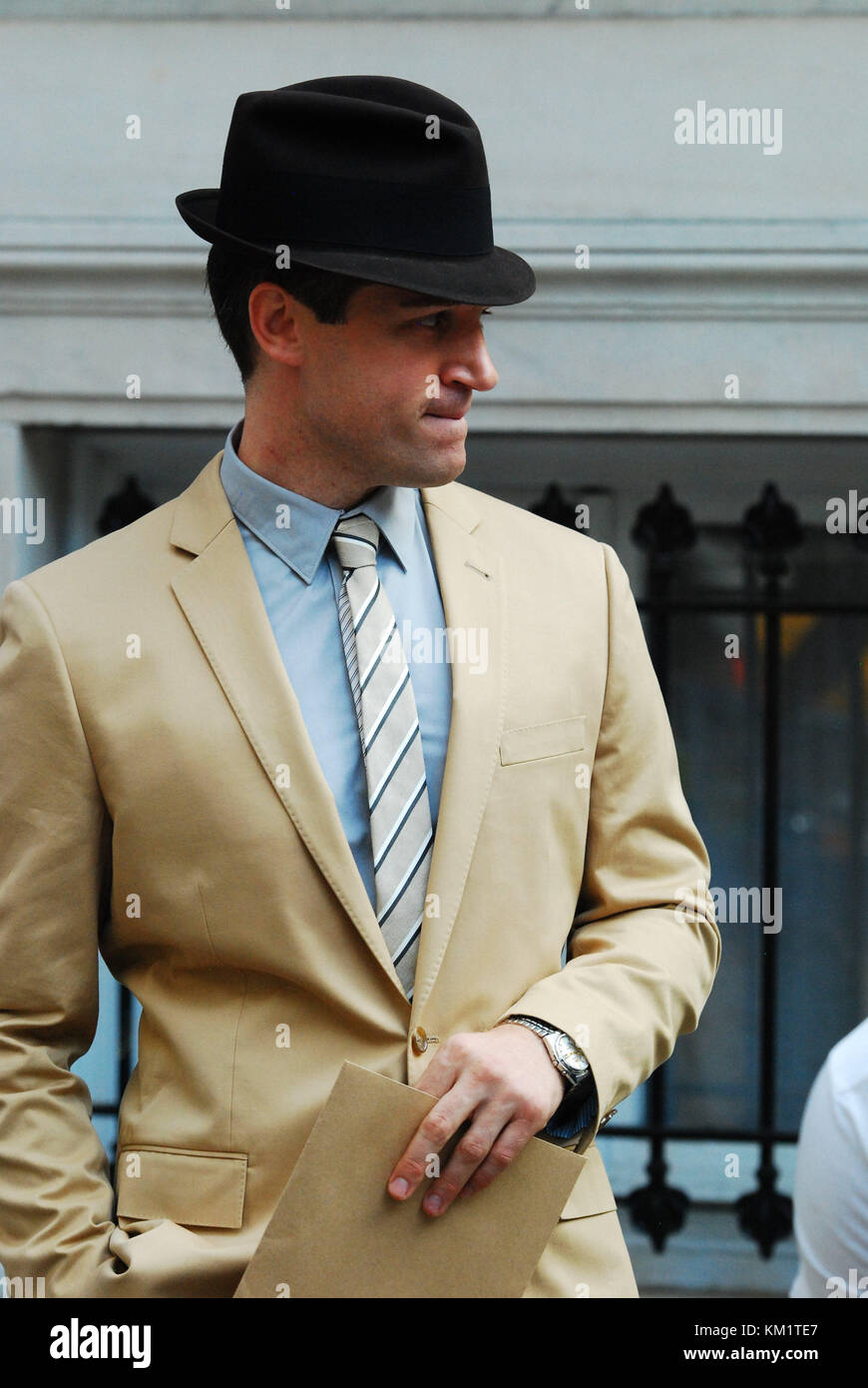 NEW YORK CITY, NY - SEPTEMBER 02: Mike Vogel on the set of 'Pan Am' on ...