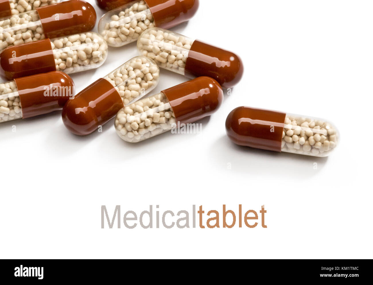 Medicinal pills piled up a bunch of closeup Stock Photo - Alamy