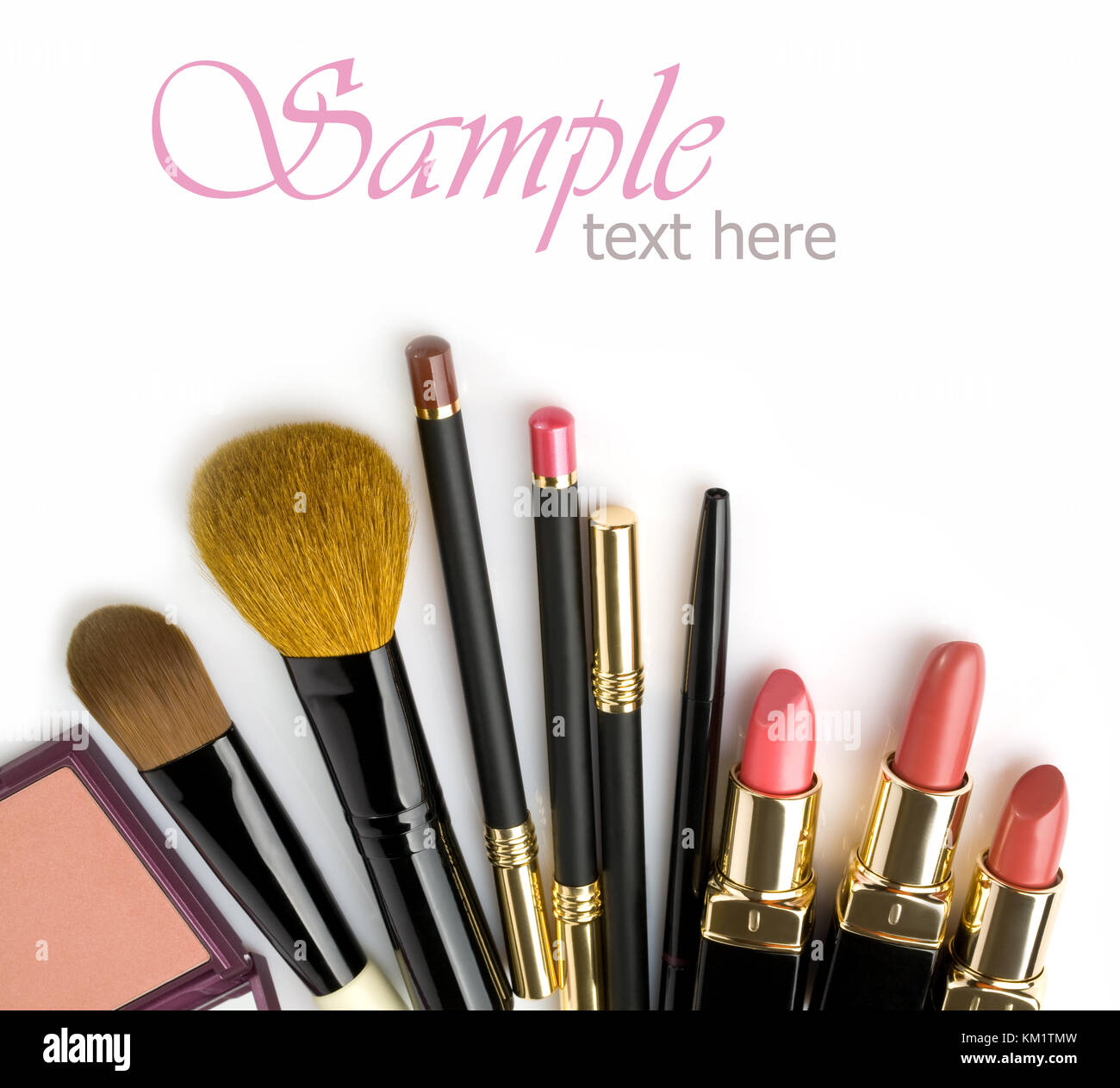 Various cosmetics isolated over white Stock Photo - Alamy