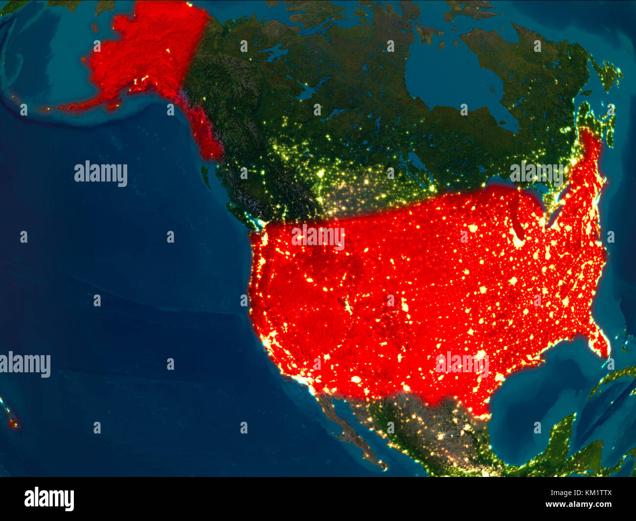 North America Night Satellite Image High Resolution Stock Photography ...