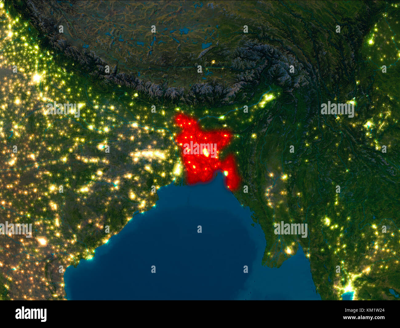 Bangladesh highlighted in world map hi-res stock photography and images ...