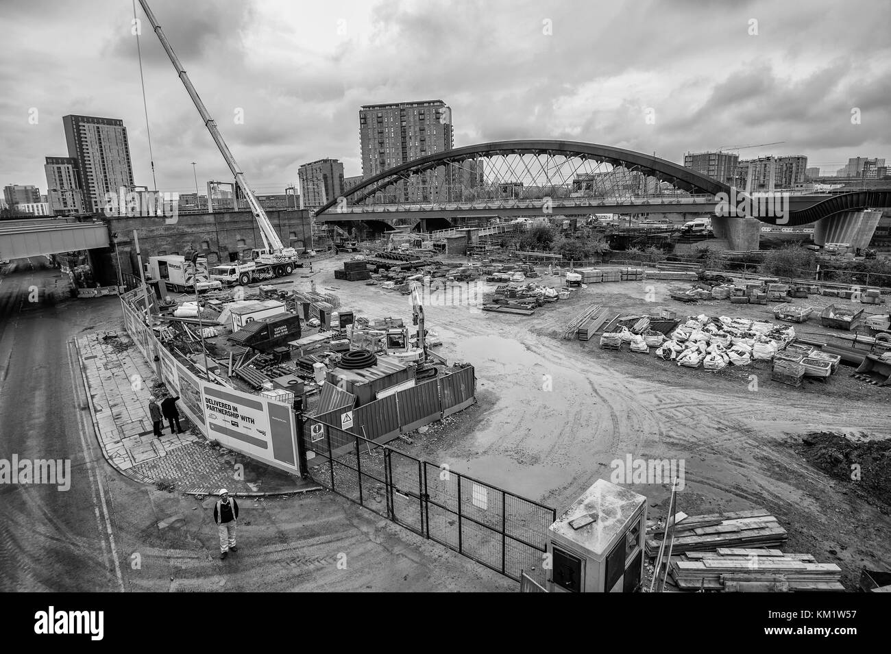 Aerial photo of Salford Chord bridge Stock Photo - Alamy