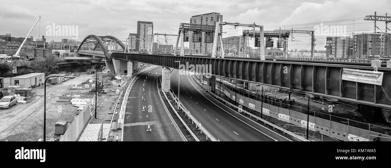 Aerial photo of Salford Chord bridge Stock Photo - Alamy