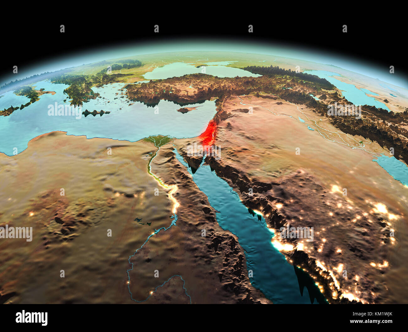 Realistic 3d map israel hi-res stock photography and images - Alamy