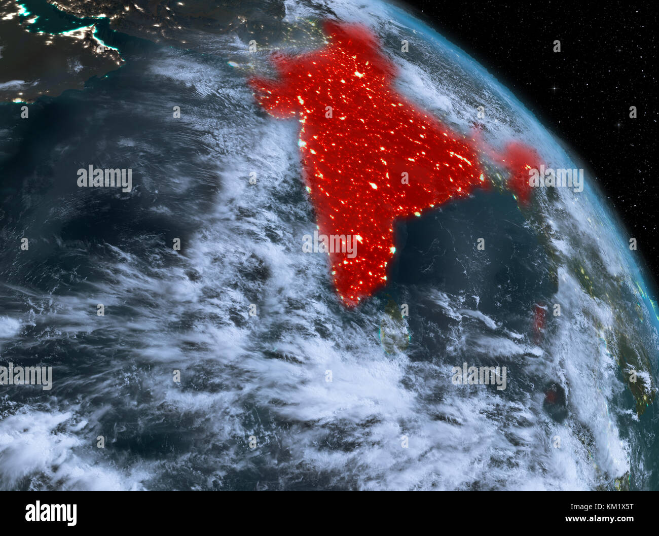 India highlighted on world map hi-res stock photography and images - Alamy