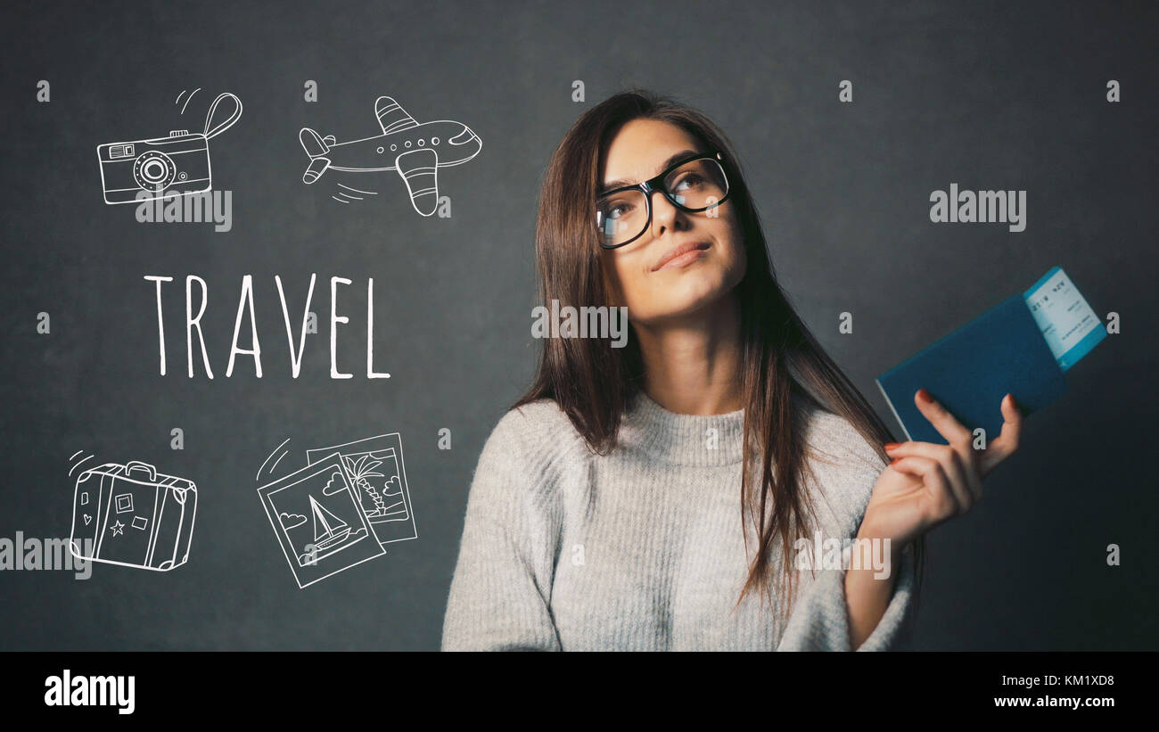 Thinking about Travelling Stock Photo - Alamy