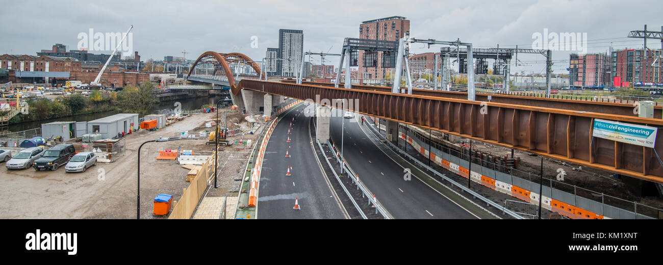 Aerial photo of Salford Chord bridge Stock Photo - Alamy