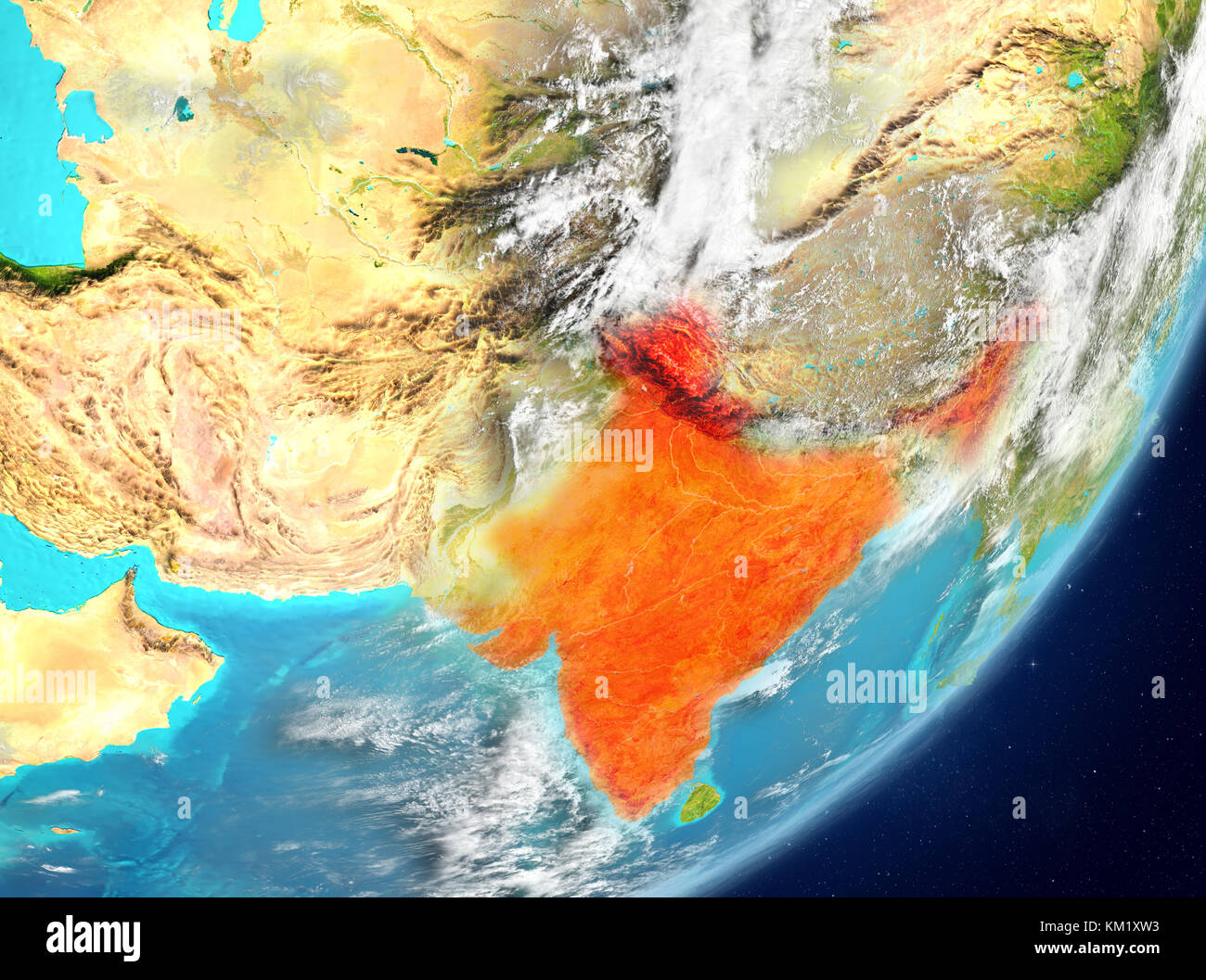 India highlighted on world map hi-res stock photography and images - Alamy