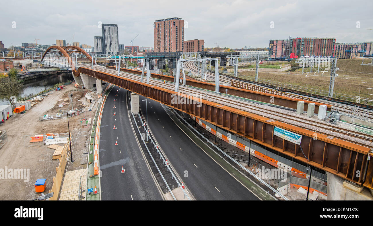 Aerial photo of Salford Chord bridge Stock Photo - Alamy