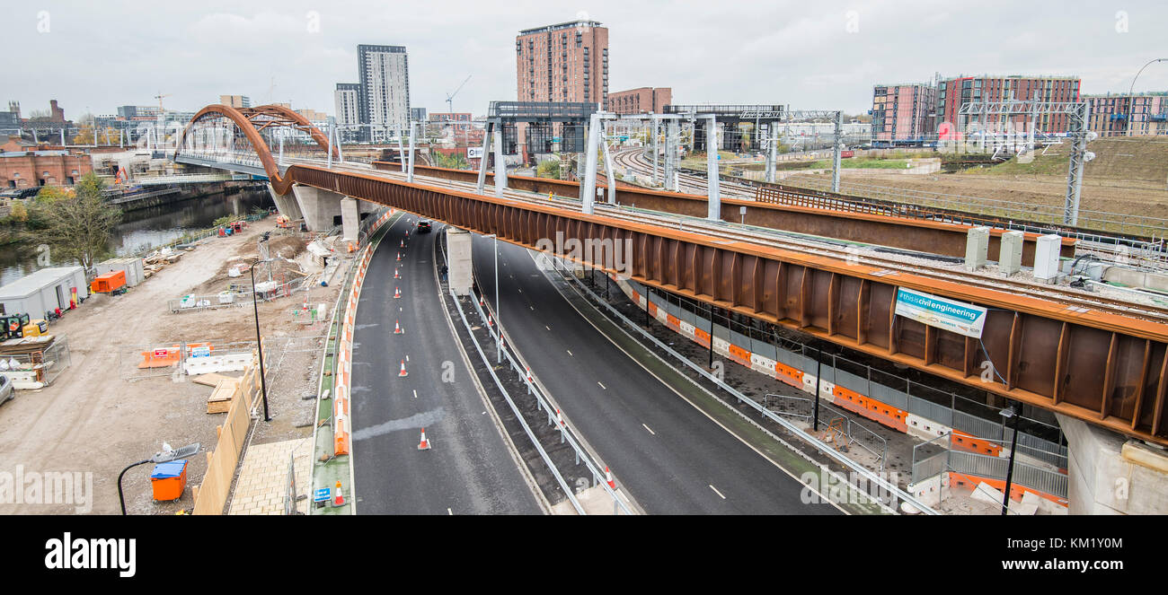 Aerial photo of Salford Chord bridge Stock Photo - Alamy