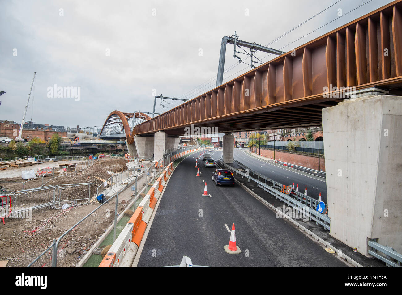 Aerial photo of Salford Chord bridge Stock Photo - Alamy