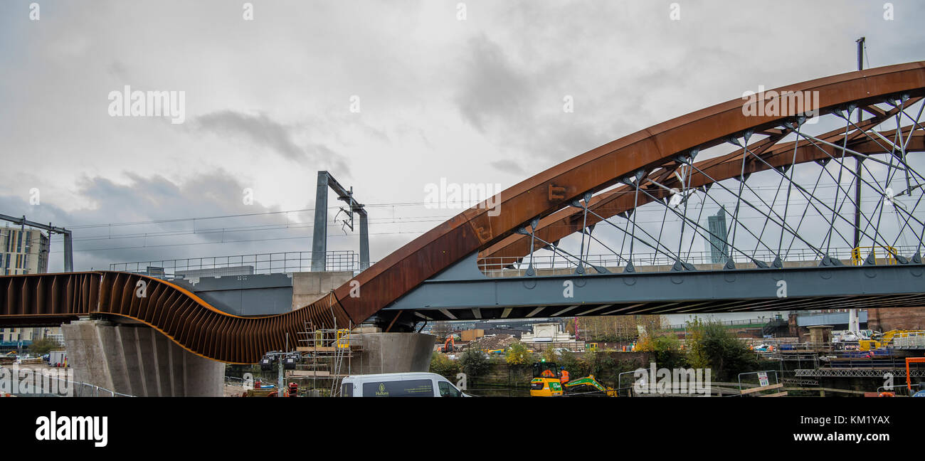 Aerial photo of Salford Chord bridge Stock Photo - Alamy