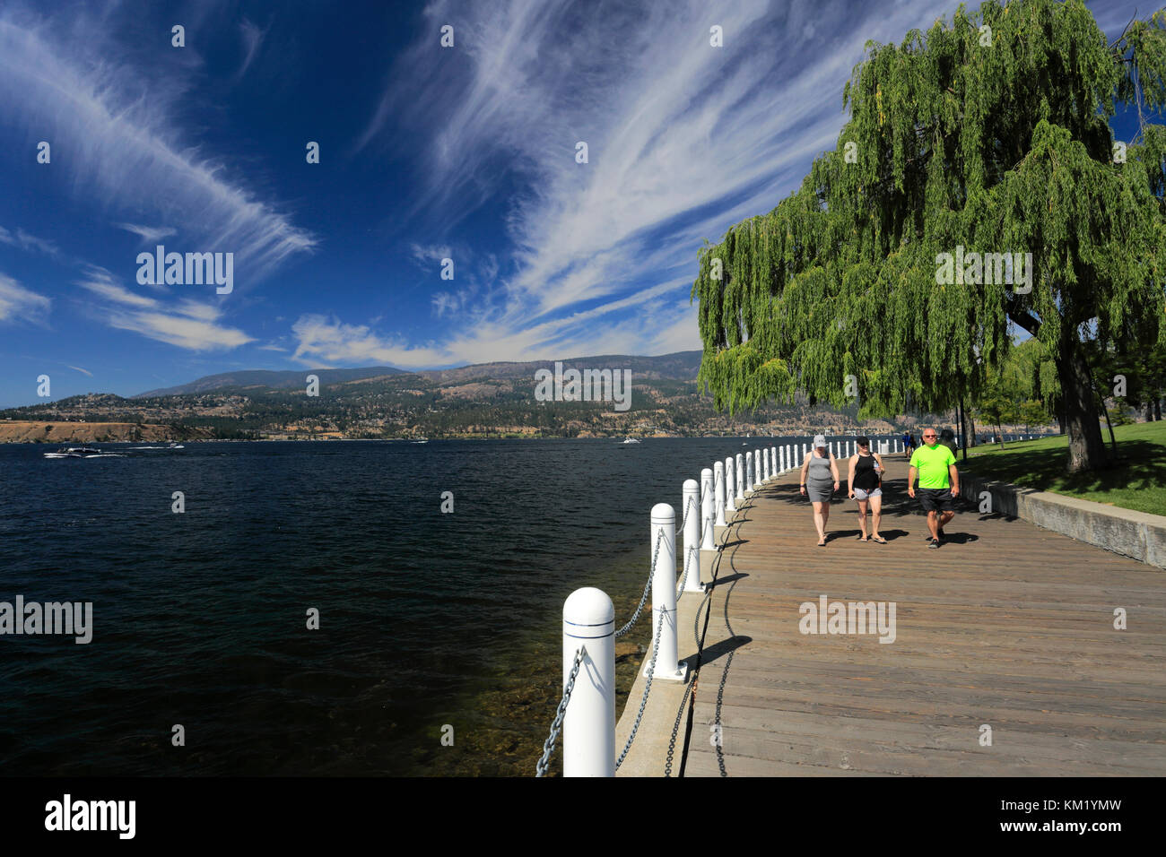 Summer, the Simpson Boardwalk, Waterfront Park, Okanagan Lake, Kelowna ...