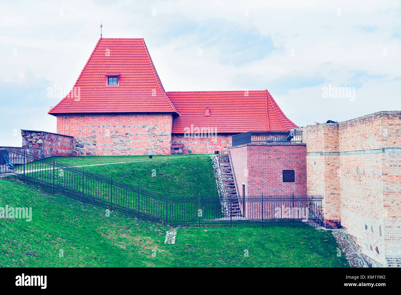 Artillery bastion tower in the Old city center in Vilnius, Lithuania ...