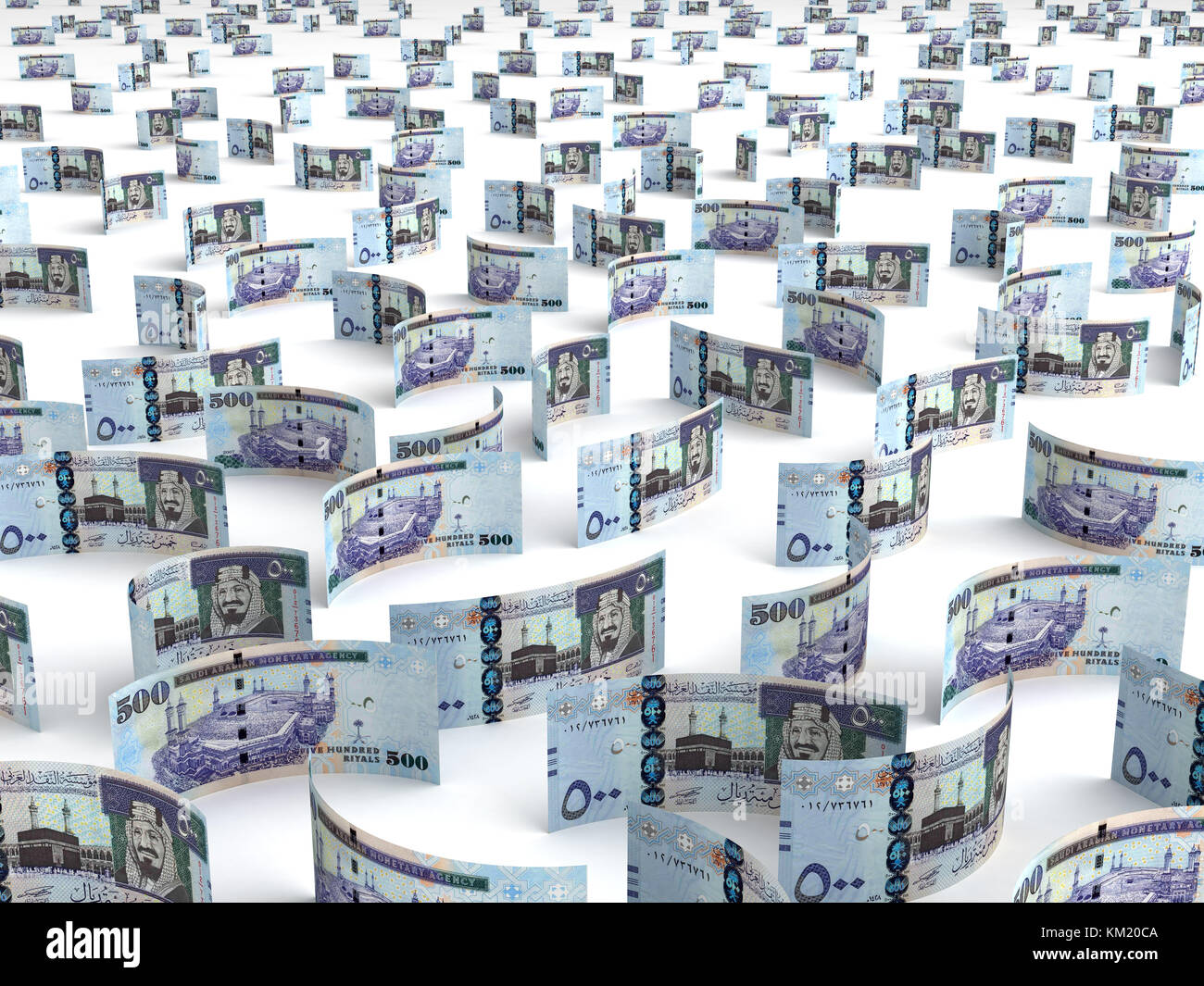 Scattered Saudi Arabian Riyals Stock Photo - Alamy