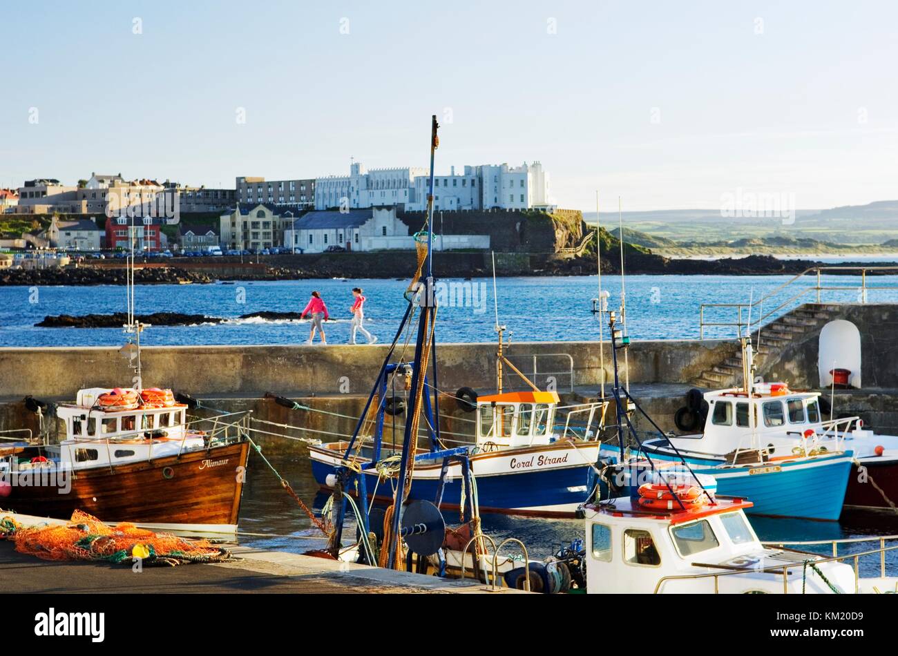 Seaside town of Portstewart, County Derry, Northern Ireland. Girls on ...