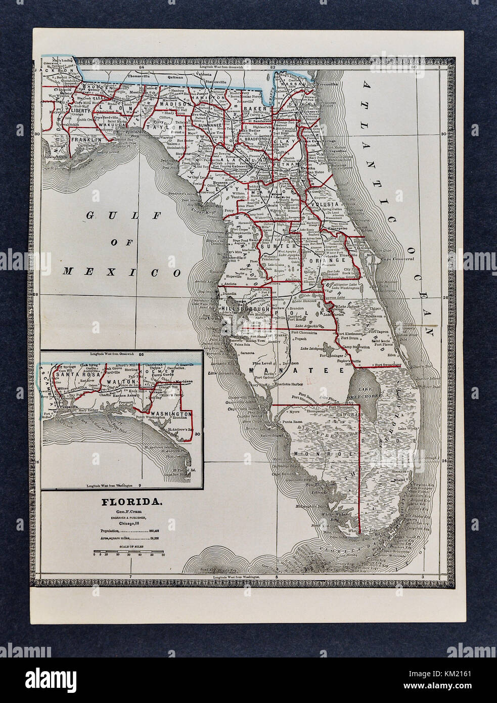 Historical map of florida High Resolution Stock Photography and Images ...