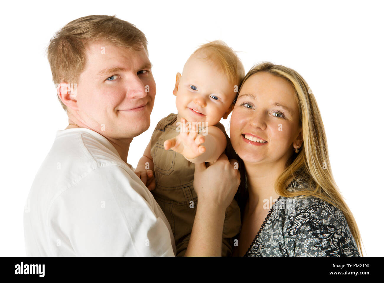 Happy Family with son together isolated on white Stock Photo - Alamy