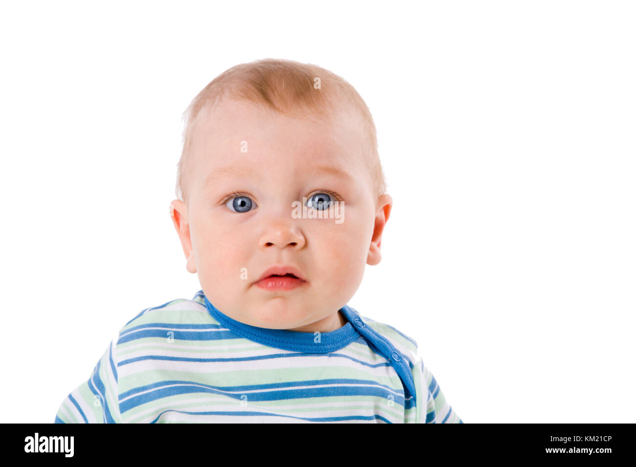 Curious Baby making funny face isolated on white Stock Photo - Alamy