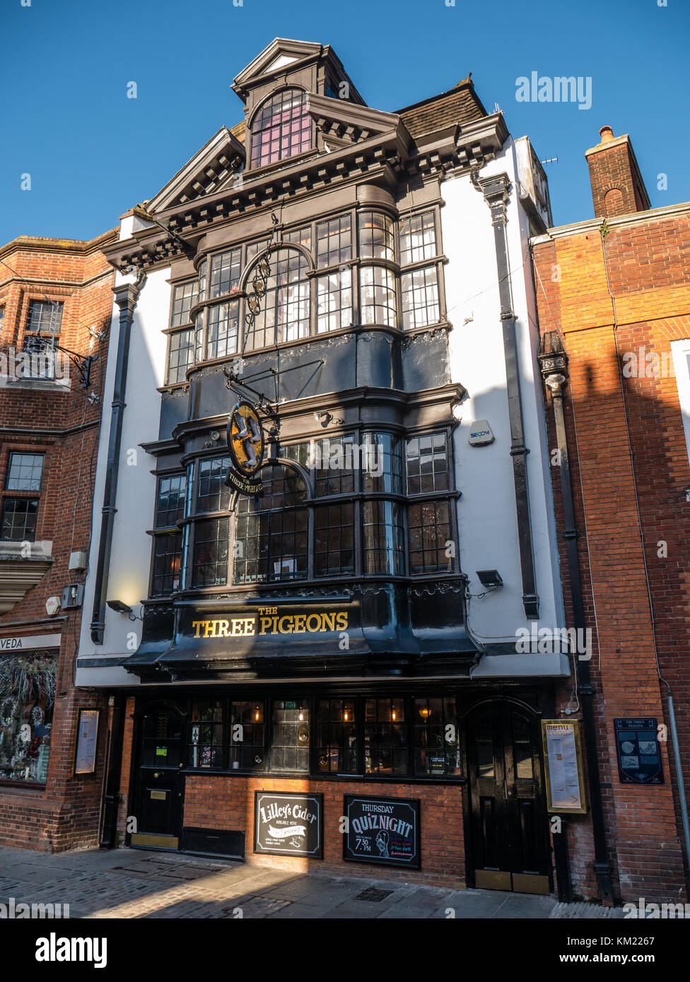 The Three Pigeons Pub, Guildford High st, Guildford, Surrey, England, UK, GB Stock Photo - Alamy