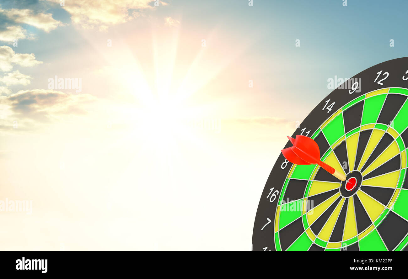 Target hit in the center by arrows Stock Photo - Alamy