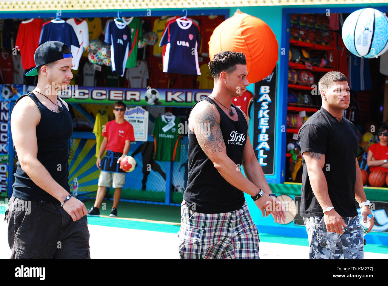 SEASIDE HEIGHTS, NJ - JULY 15: Vinny Guadagnino Ronnie Magro filming on ...
