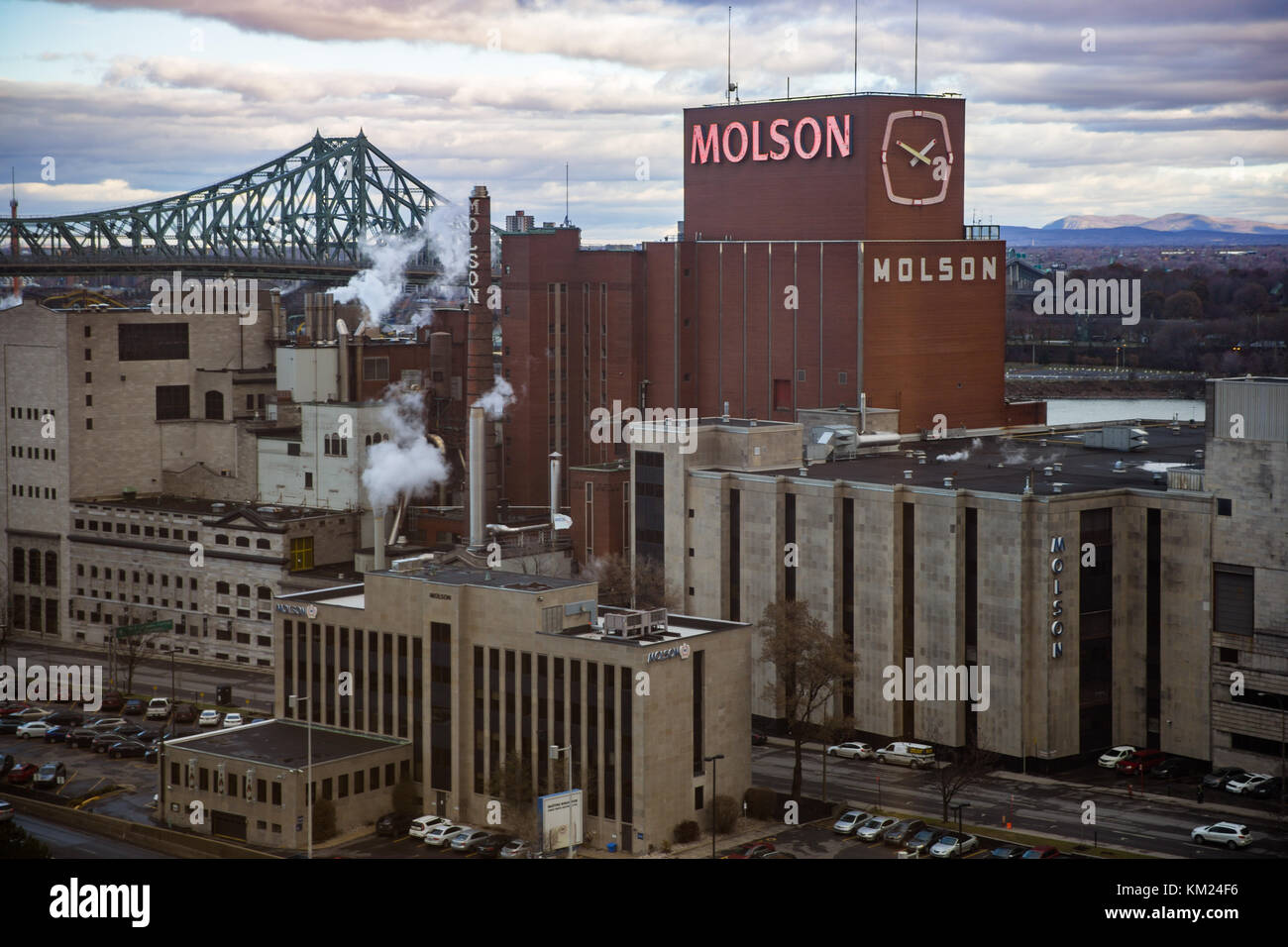 A view of the Molson Brewery production building in Montreal ...