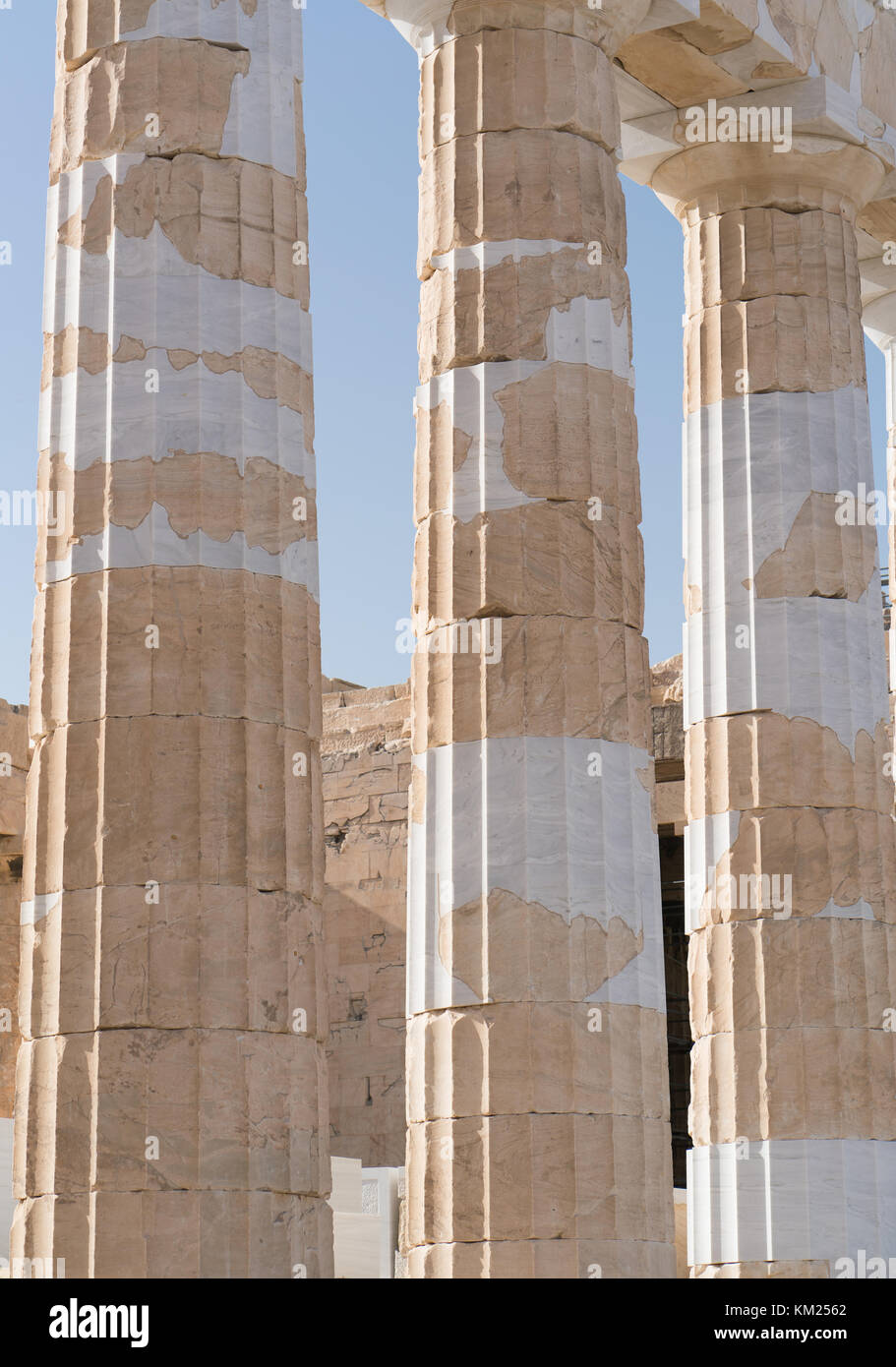 details of the columns of the temple Parthenon in the Acropolis Stock ...