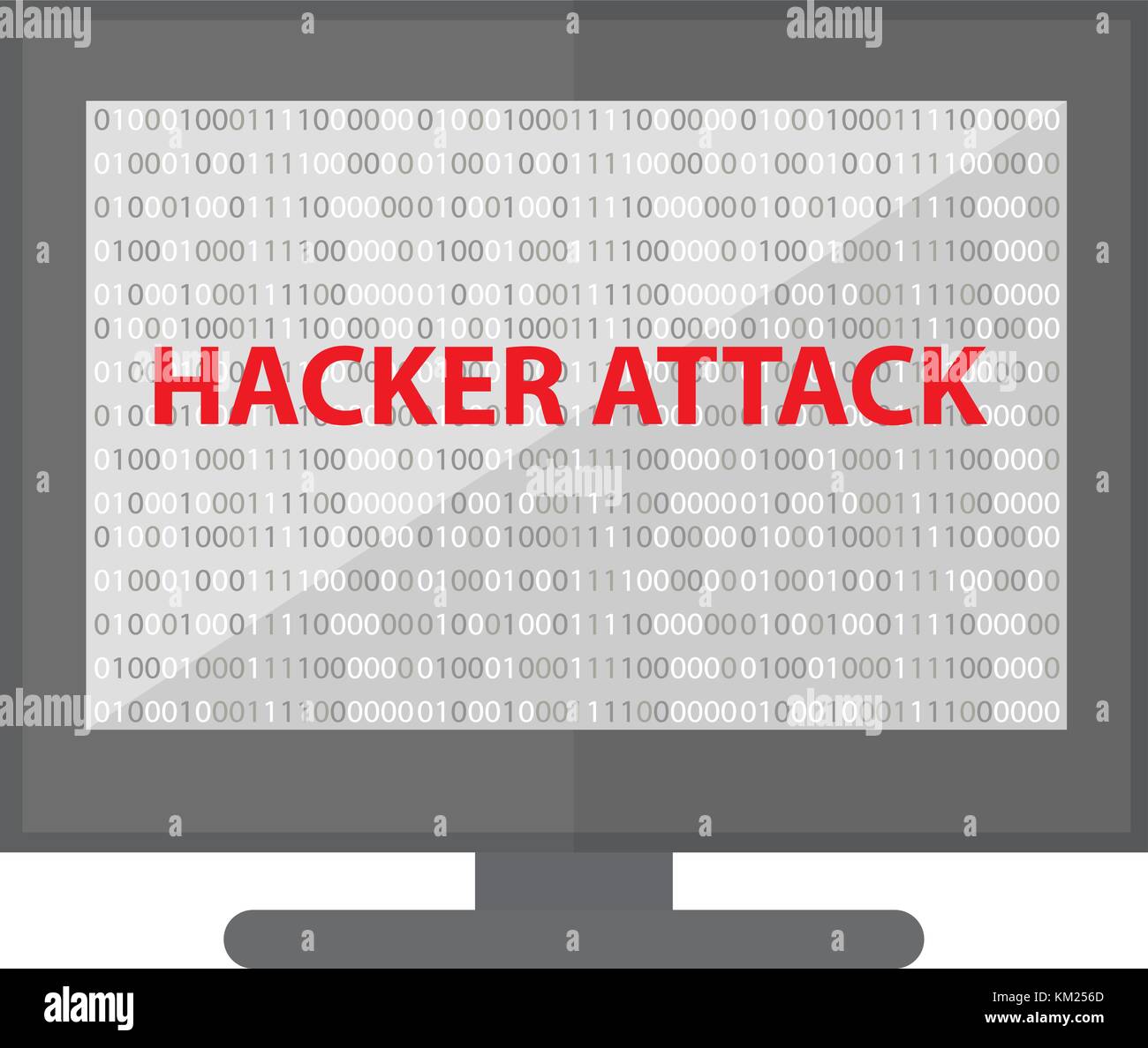 Computer Hacking System Icon Monitor With Binary Code And Hacker