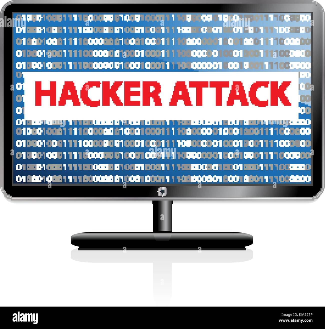 Computer Hacking System Icon Monitor With Binary Code And Hacker 7977