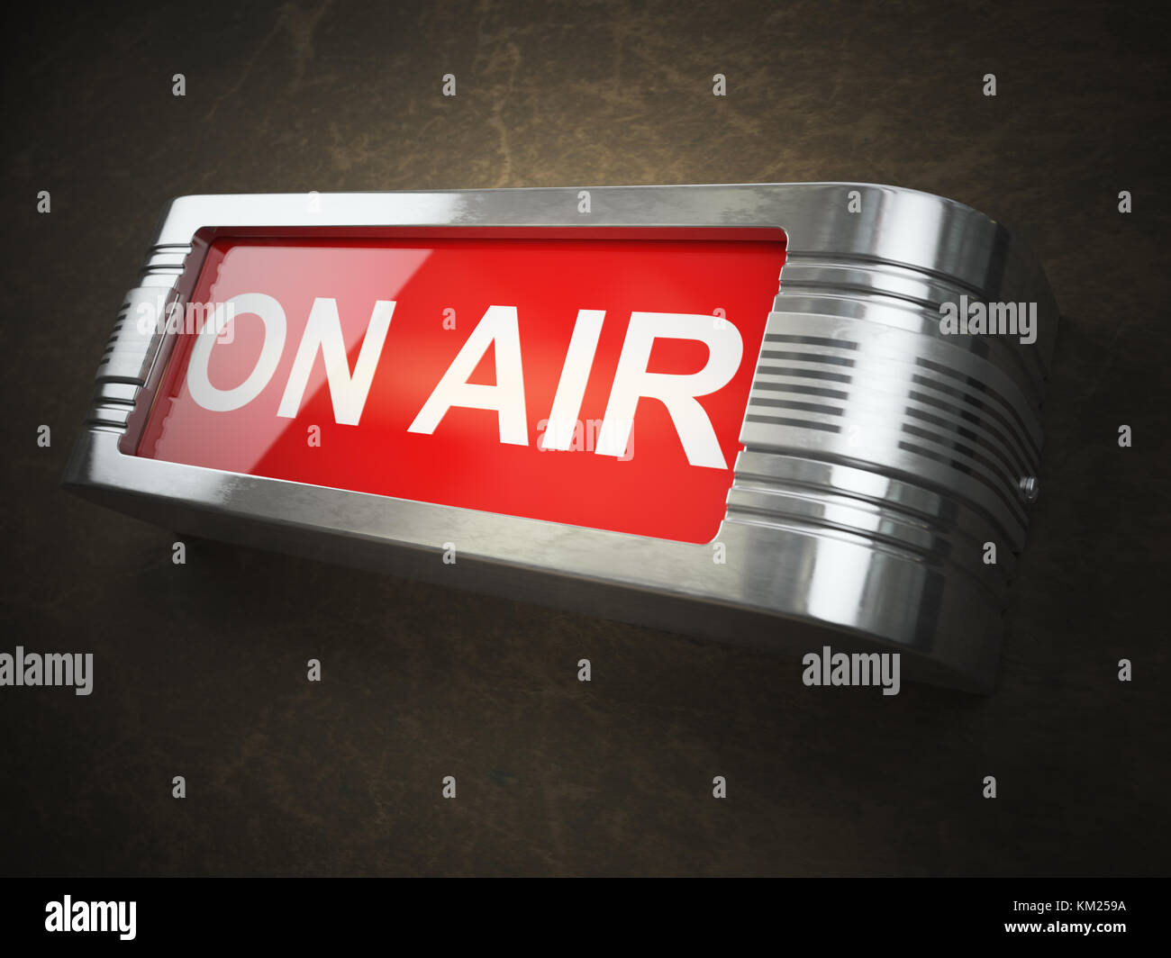 On air red glowing warning signboard. Record or broadcasting concept ...