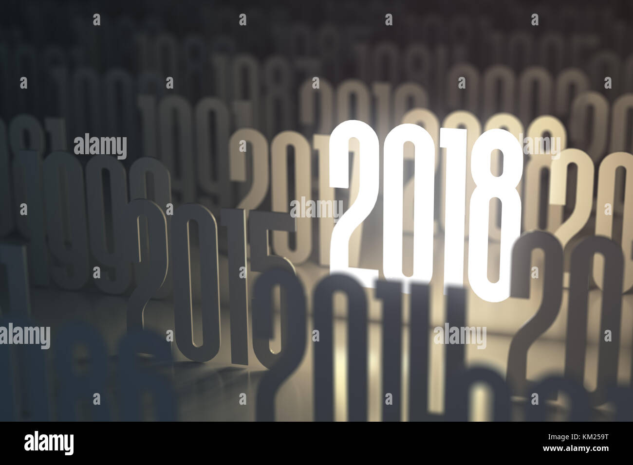 New year 2018. Background from different years. 3d illustration Stock ...