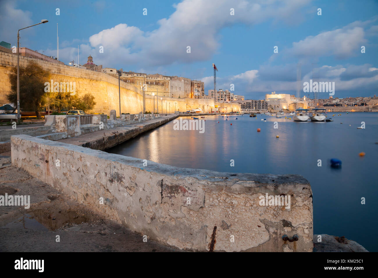 Dawn at Il Birgu (Vittoriosa), Malta Stock Photo - Alamy